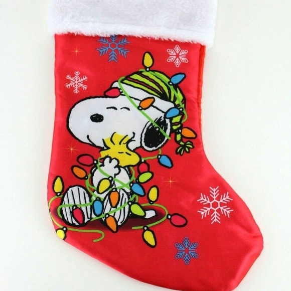 Holiday | Peanuts Snoopy Satin Christmas Stocking 15 Euc | Poshmark
